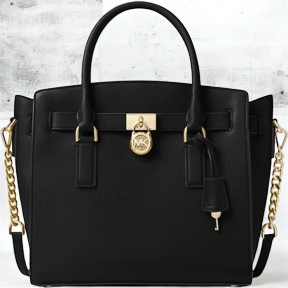 Michael Kors | Bags | Michael Kors Hamilton Saffiano Black Satchel With ...